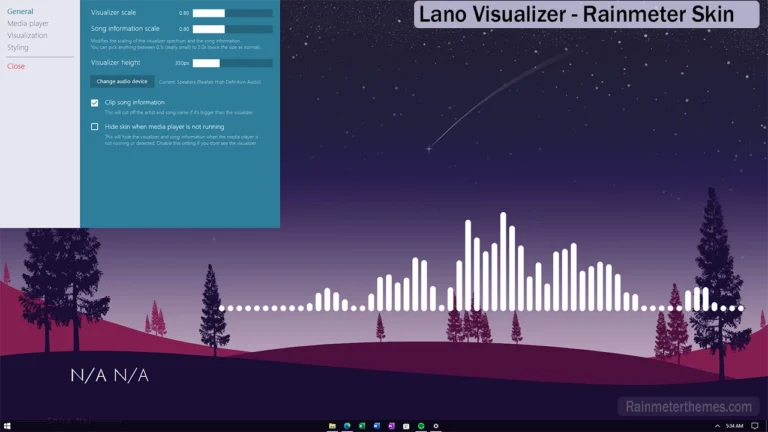 Ocean Music Visualizer Rainmeter Skin